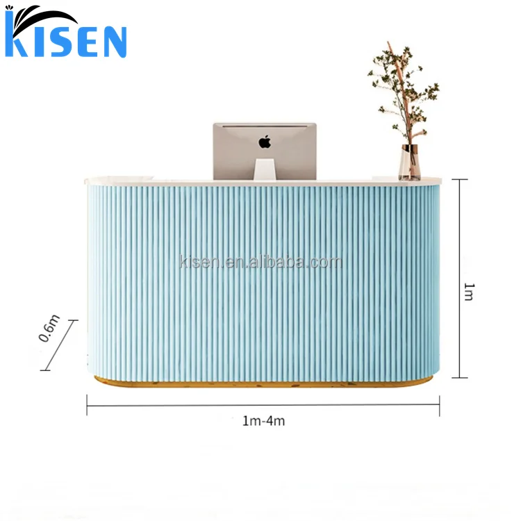 Kisen Modern Linear Reception Desk Pink Black Blue Green Counter Front ...