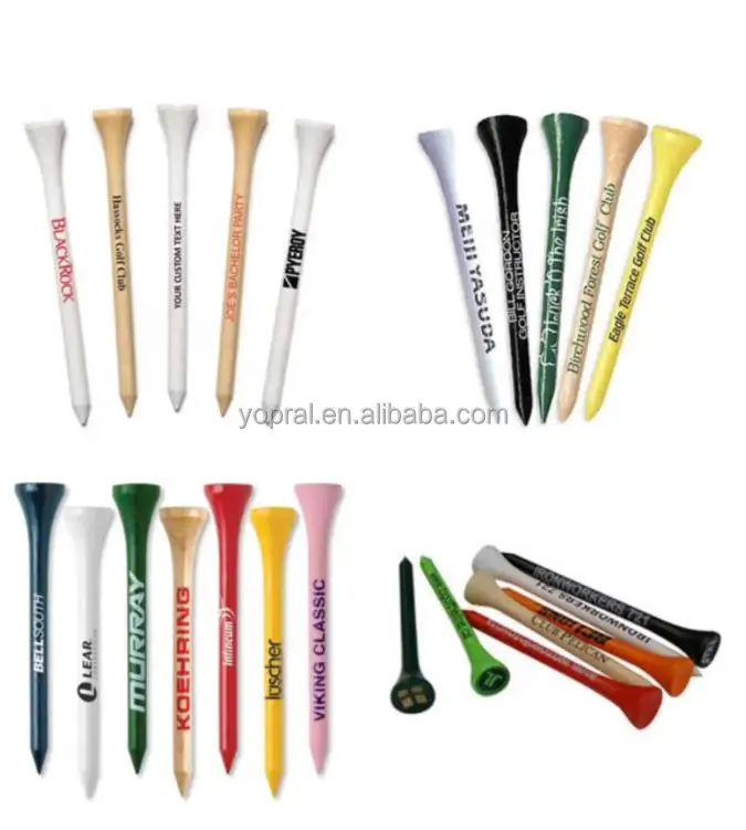 Customized Printed Logo Professional Golf Tees - Eco-Friendly Bamboo ...