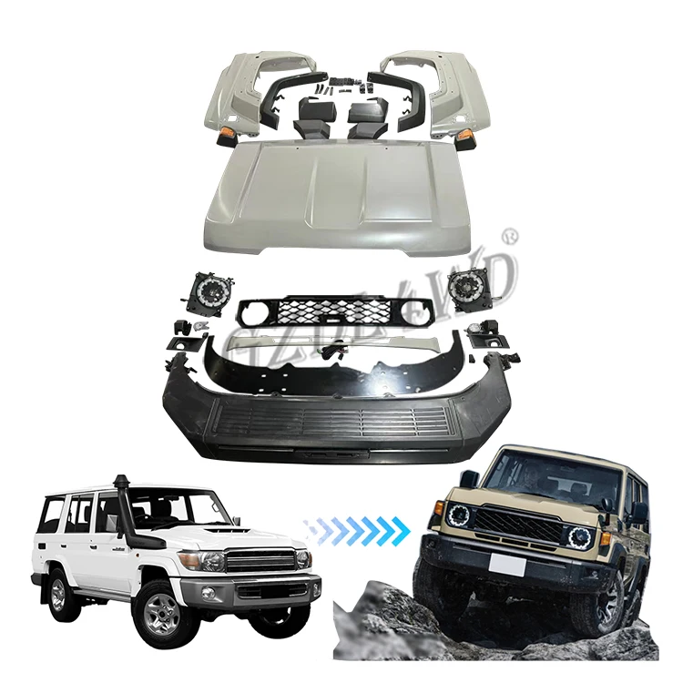 Car Front Body Kit Conversion for 2023 Land Cruiser LC75, LC76, LC79 ...