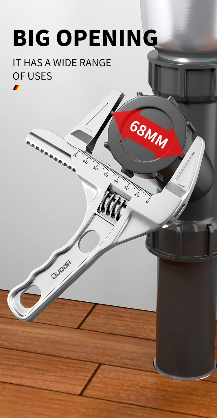 Short Handle Bathroom Adjustable Wrench Large Open-ended Wrench Hand ...