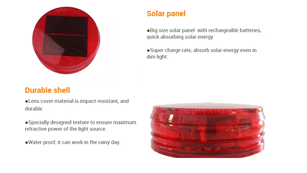 5m Led Solar Powered Flashing Topper Traffic Safety Cone Topper Light ...