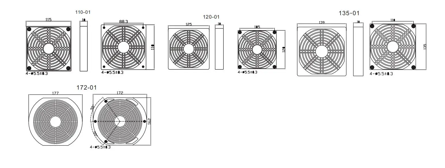 metal fan guard 40mm 50mm 60mm 80mm 120mm cooling fan grill protection ...