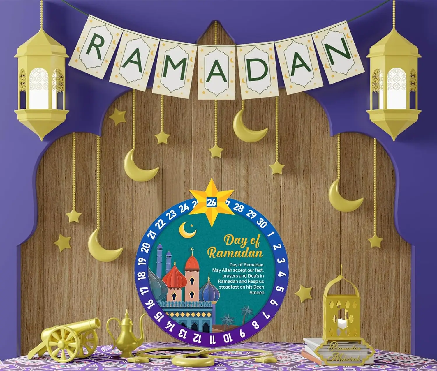 Ramadan Advent Calendar Wood Ramadan Mubarak Countdown Calendars 30 ...