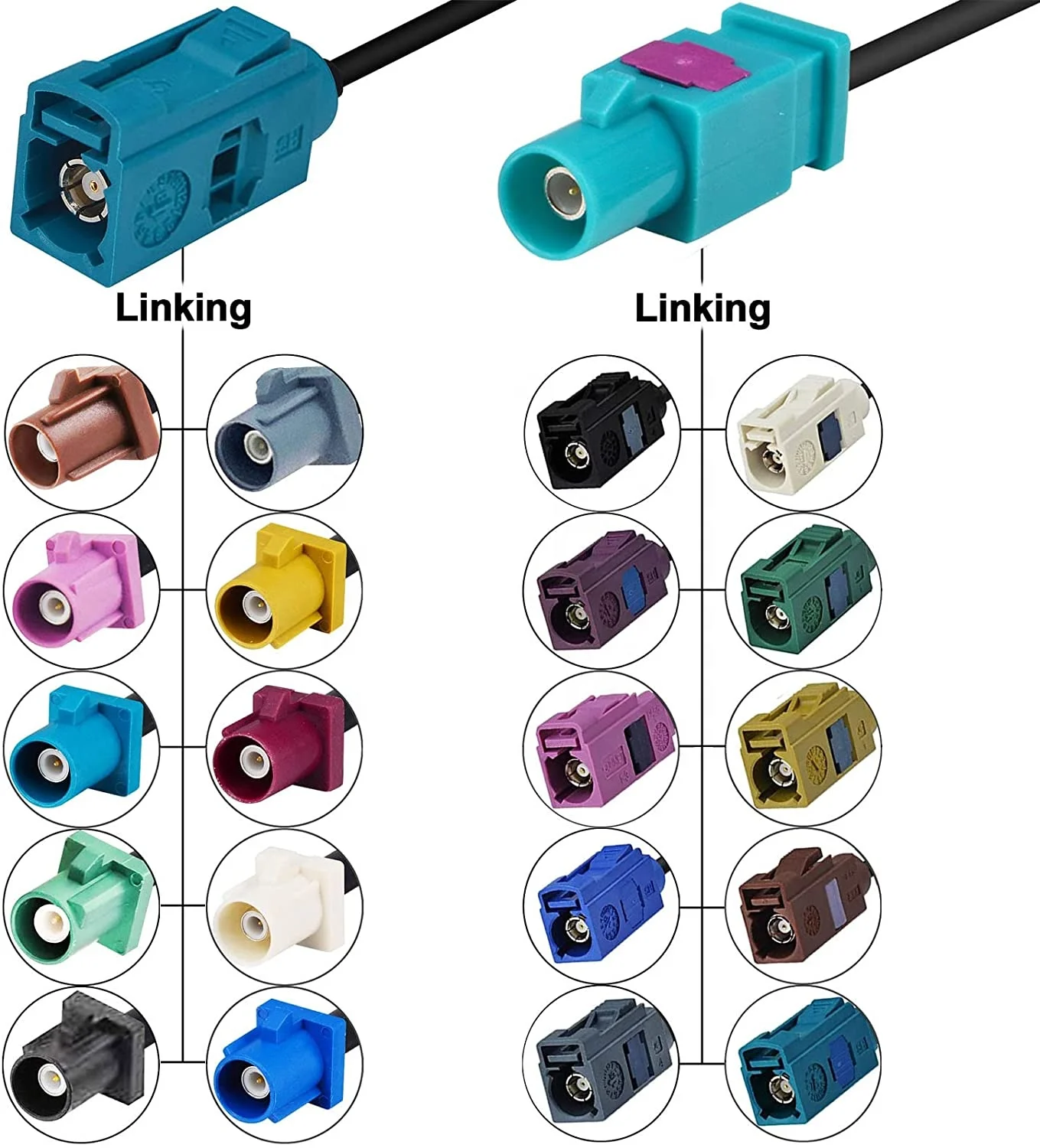 Fakra Pcb Plug Connector V/a R/a Updated Version Dual Plug Thru Hole ...