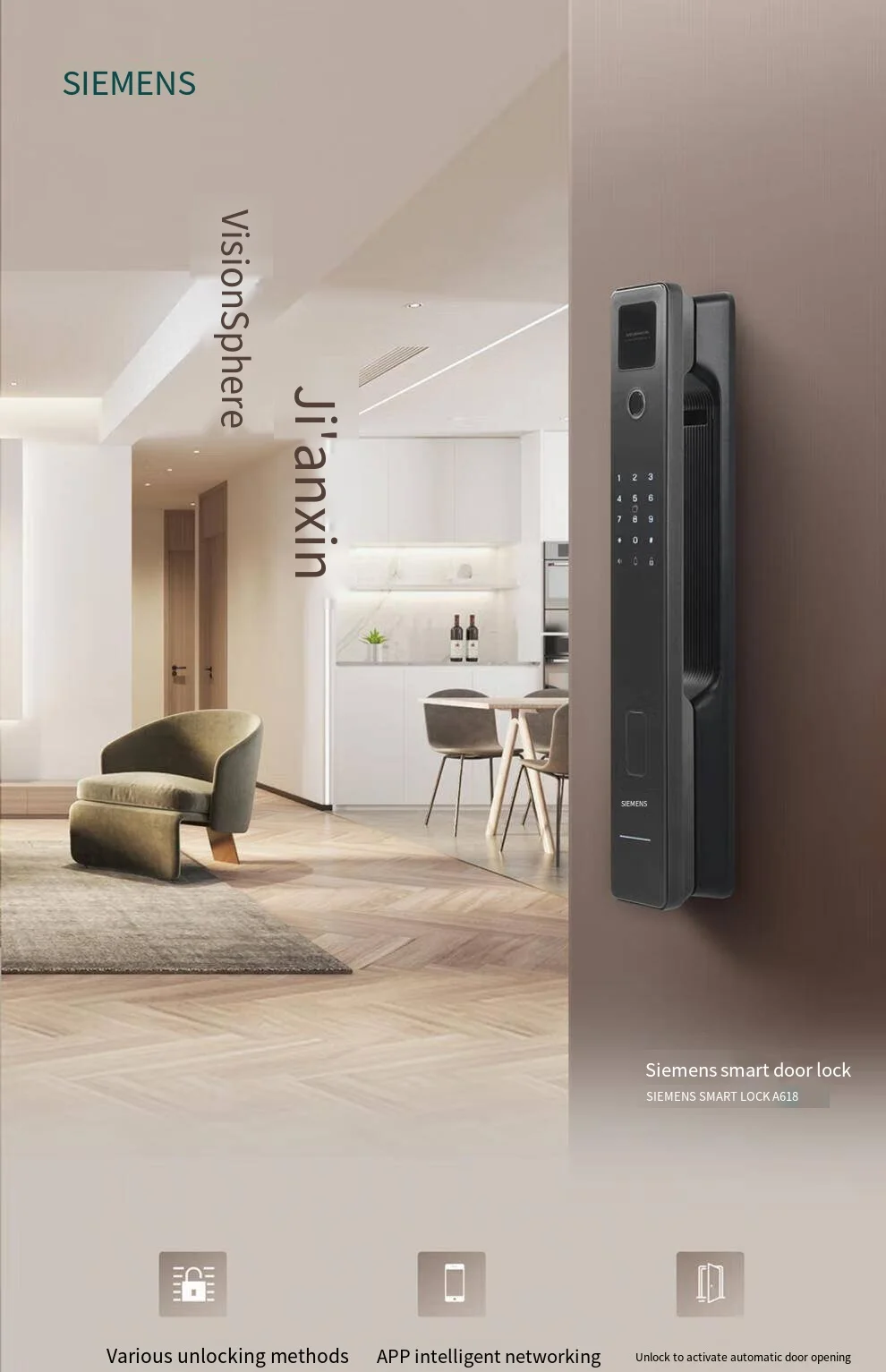 Siemens Smart Electronic Lock 3D Face Recognition Fingerprint Card ...