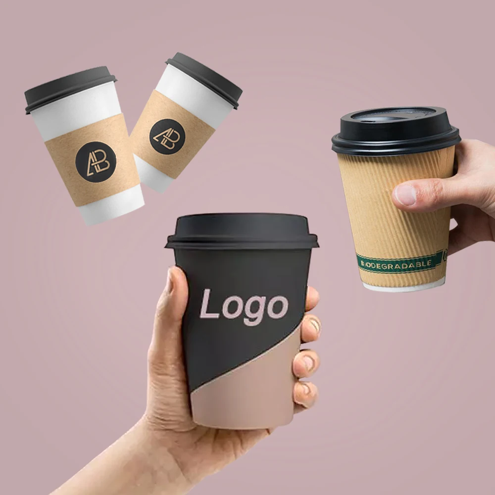 Custom Paper Coffee Cups Disposable,Double Wall Coffee Paper Cups With ...