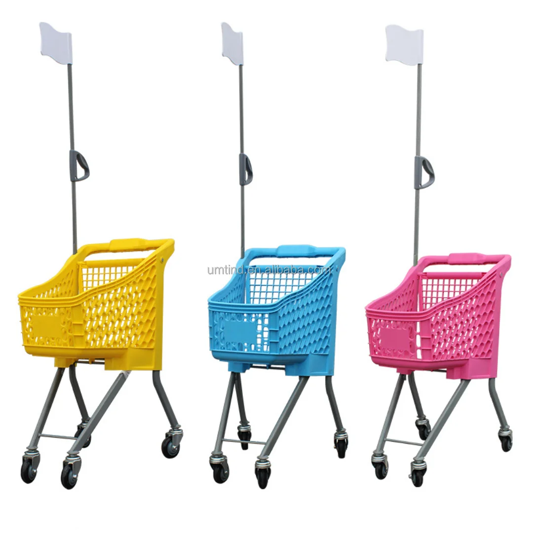 Plastic Children Shopping Trolley Small Shopping Cart For Grocery Store ...