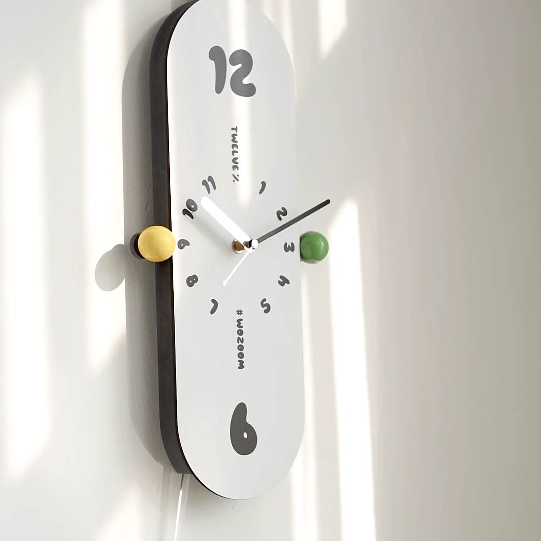 Wozoom Modern Wall Pendulum Clock Quartz Swing Clock With Needle ...