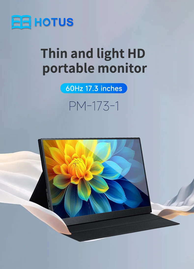 17.3 Inch IPS Portable LED Monitor with 480cd/m Brightness and 100% ...