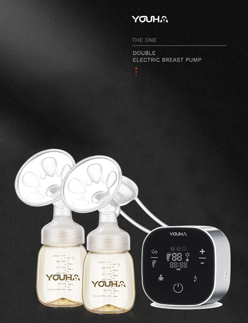 YOUHA LED Touch Screen Double Electric Breast Pump with Cool Bag Breast ...