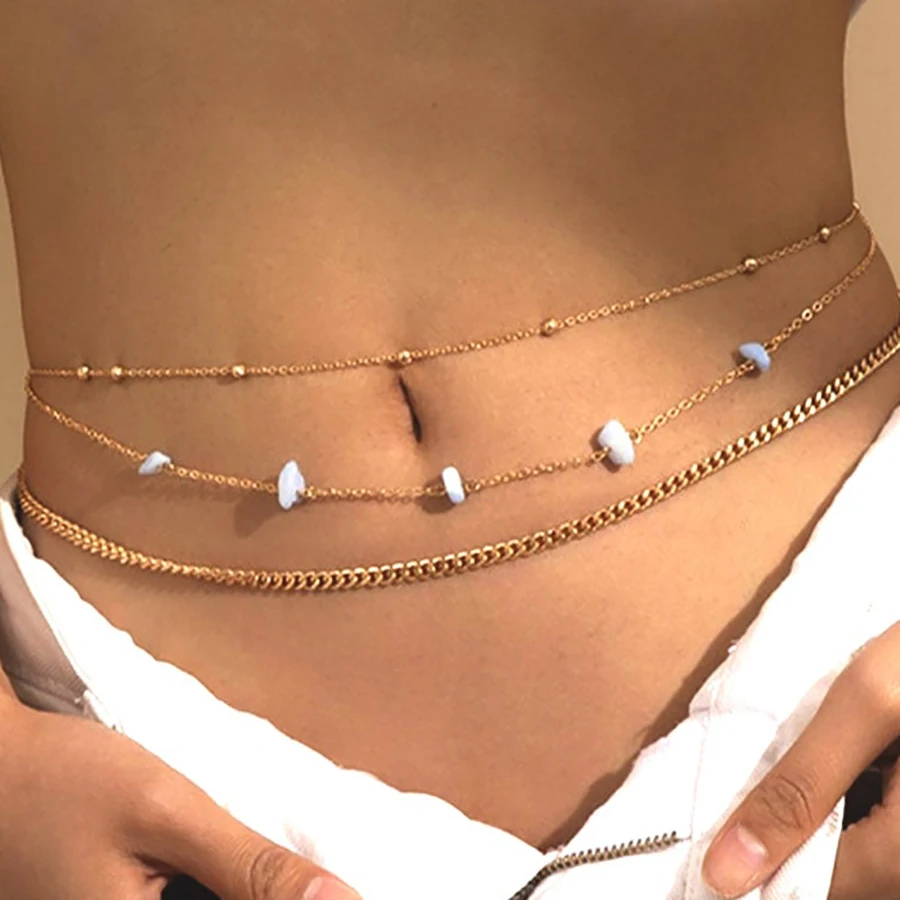 Sexy Belly Chain Body Jewelry Bikini Summer Chain Belt Gold Layering