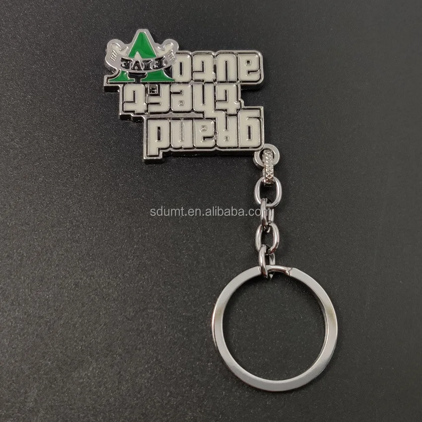 Hot Sale Keychain Grand Theft Auto V Logo Keyring Llavero Metal Pendant ...