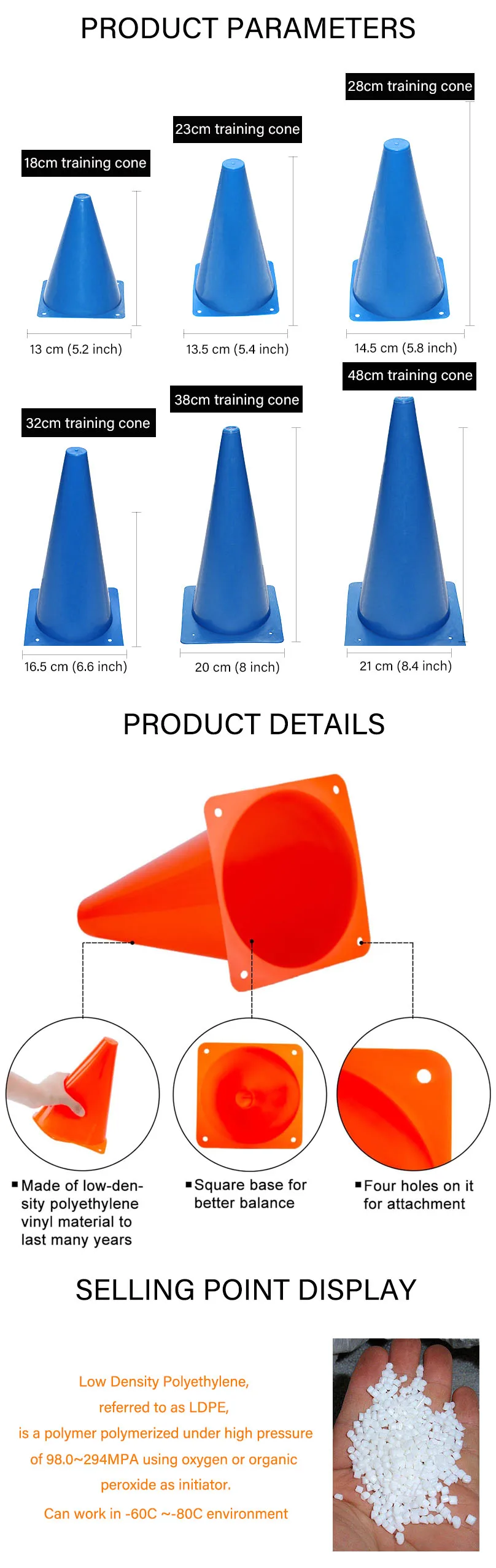 Agility Cones Festive Events Field Marker Plastic Training Cones for ...