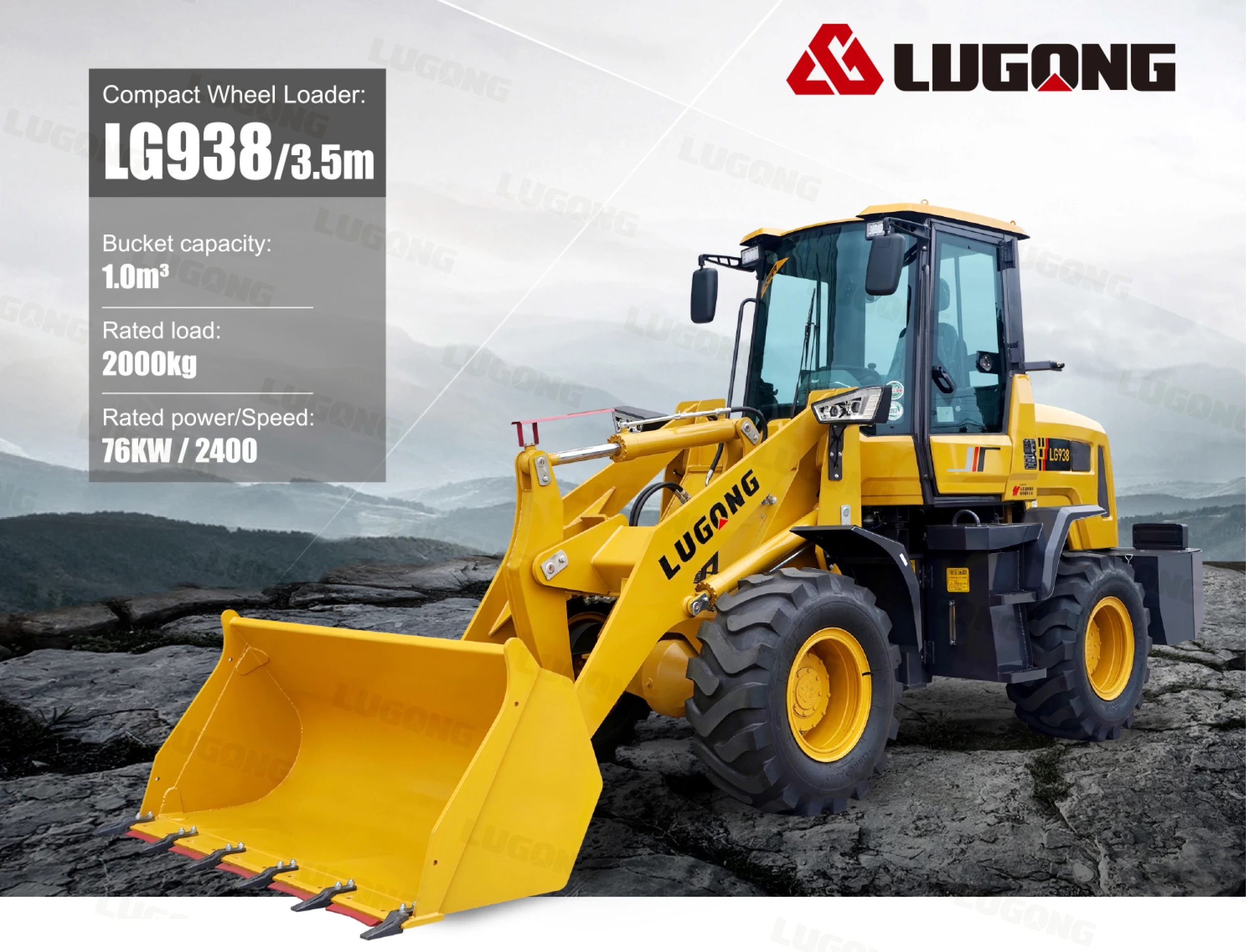China Hydraulic Front End Mini Loader 1 Ton 2 Ton 3 Ton LUGONG LG938 ...