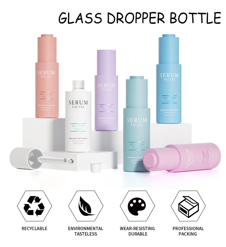 30ml Push Button Dropper Bottle - Perfect for Serums & Oils