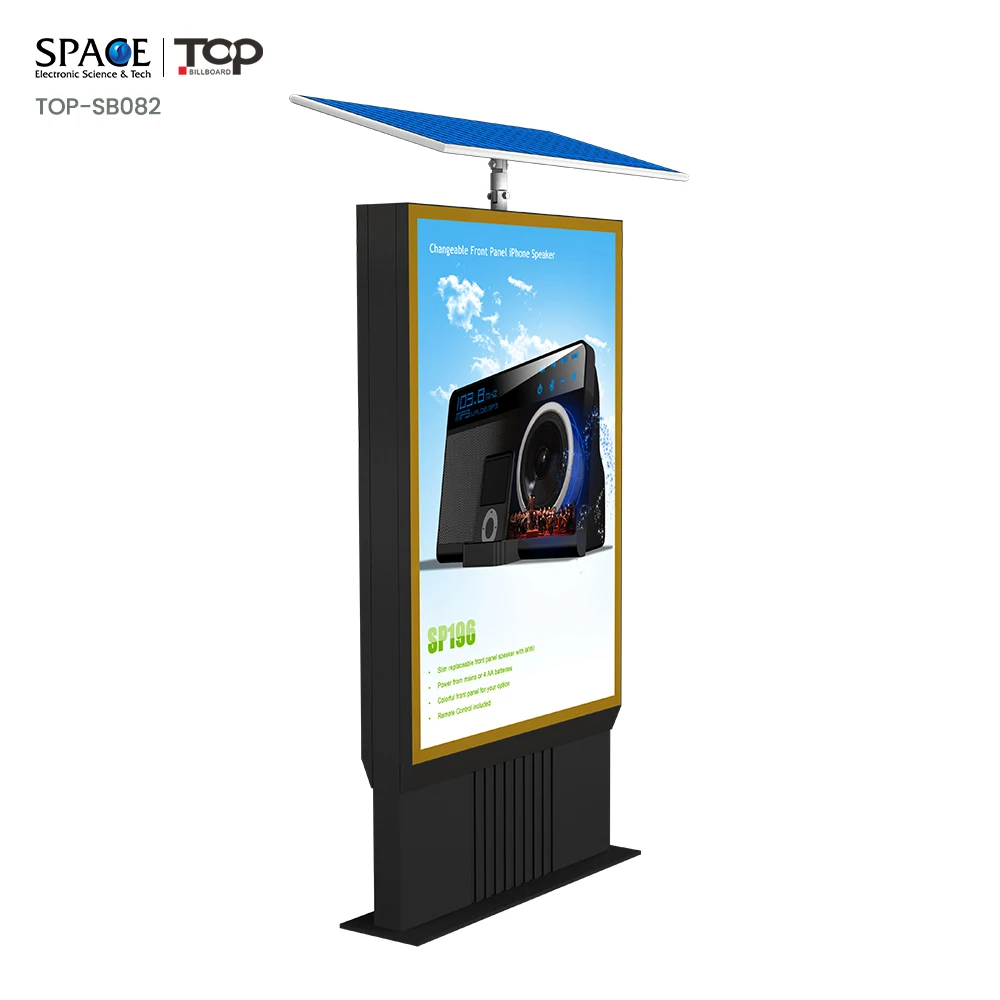 Outdoor Scrolling Light Box Advertising With Led Display Solar Power ...