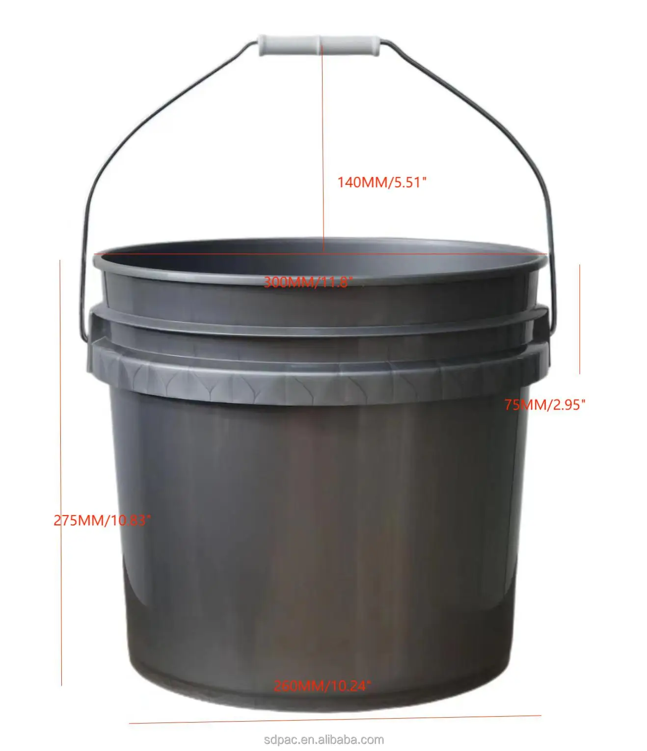 Large 6.5Gallon All Purpose Bucket Pail Container with Easy Tear-Tab ...