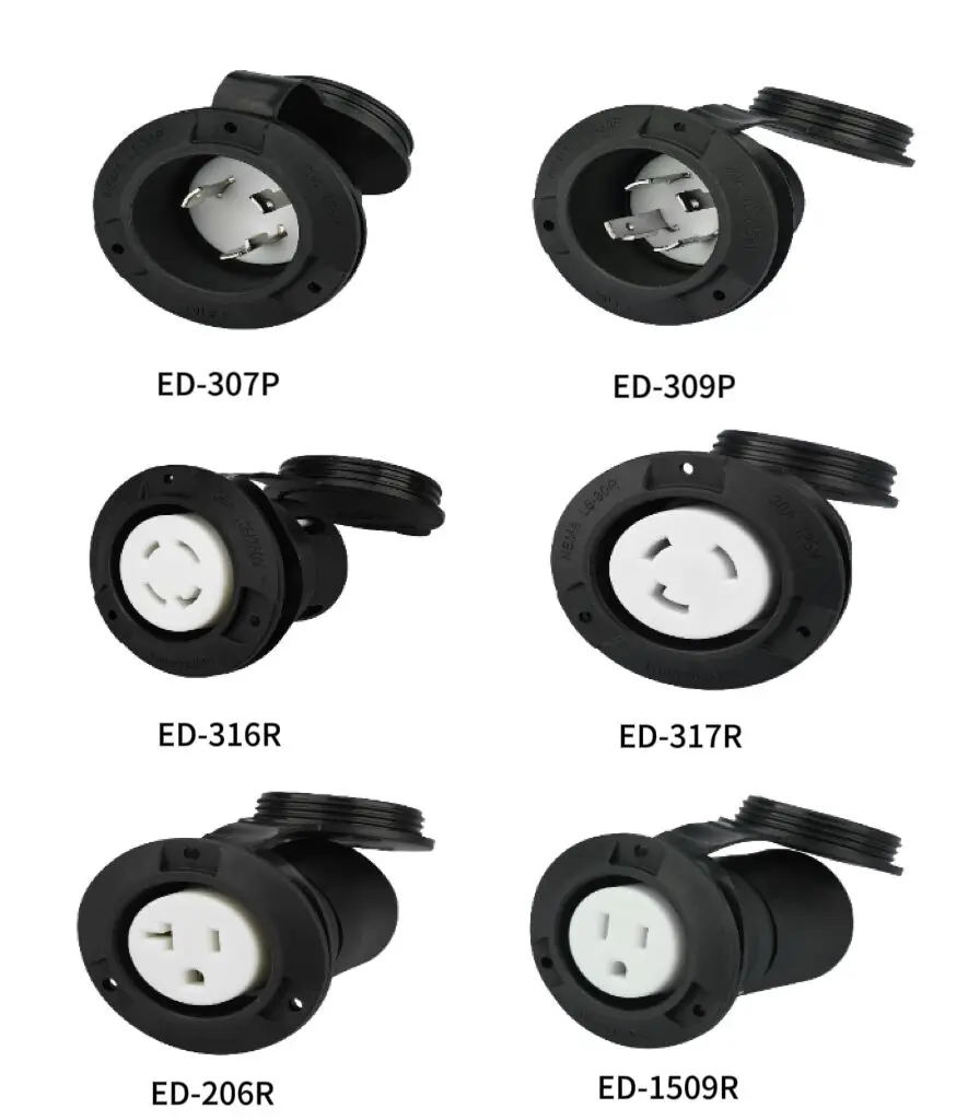 Nema L5-30p Flanged Inlet Generator Plug,30 Amp,125 Volt,Locking ...