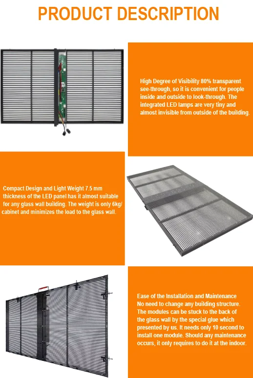 High Brightness Transparent LED Screen for Retail Store