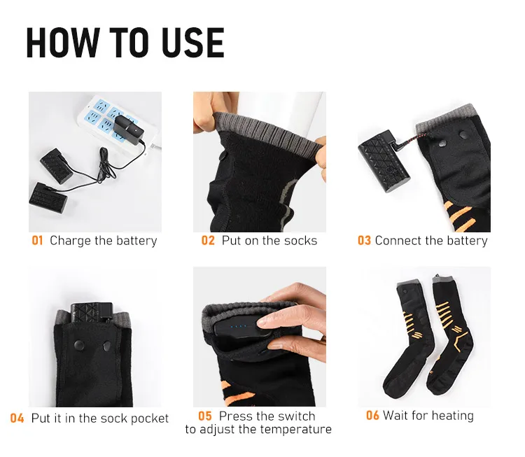 Battery Charged Heated For Sock Powered Electrical Self Heating ...