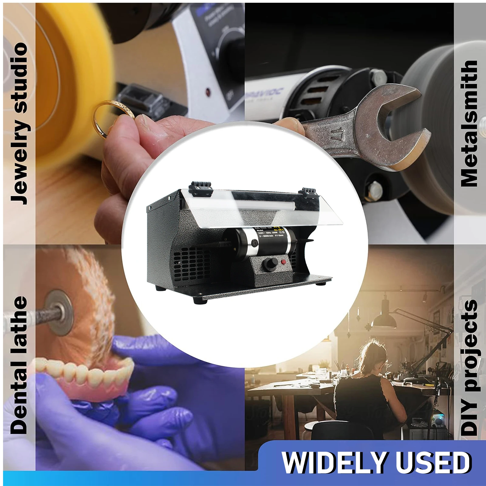 200W Polishing Buffing Machine 220V Table Top Jewelry Buffer Polisher ...