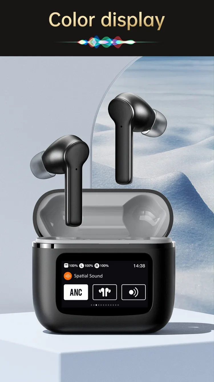 App Control T68 Pro Tws Earphones New Long Battery Full Color Lcd Touch ...