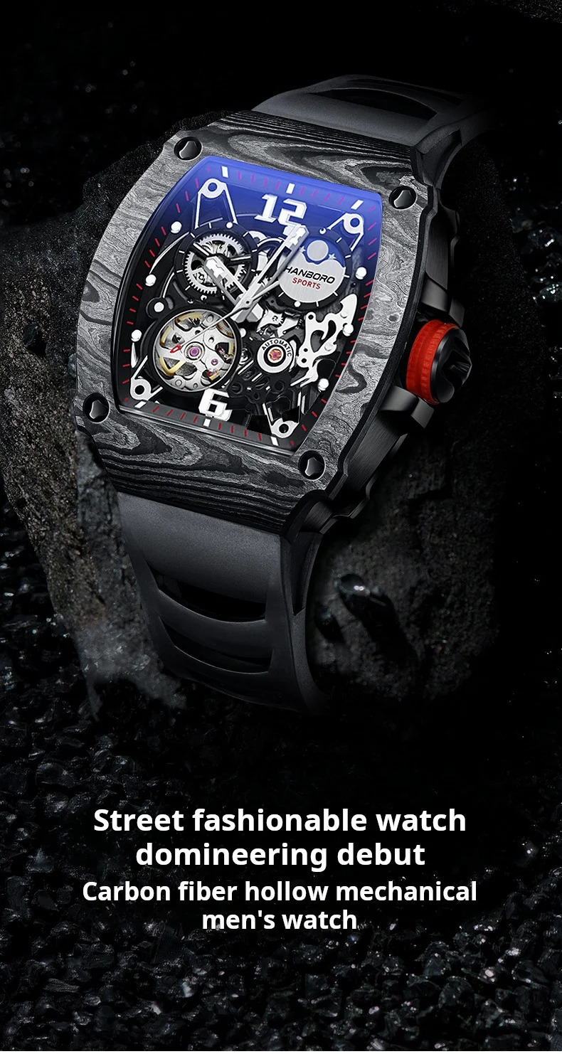 HANBORO Fully Automatic Men's Mechanical Wristwatch Waterproof ...