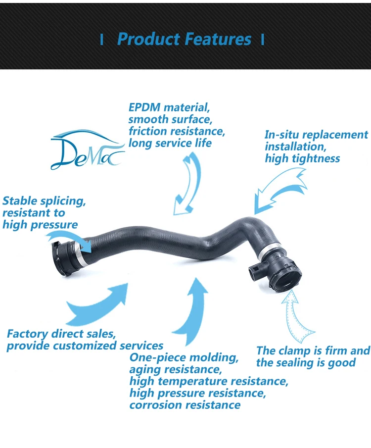 17128651298 Qinghe Factory New Auto Spare Parts Epdm Upper Radiator ...