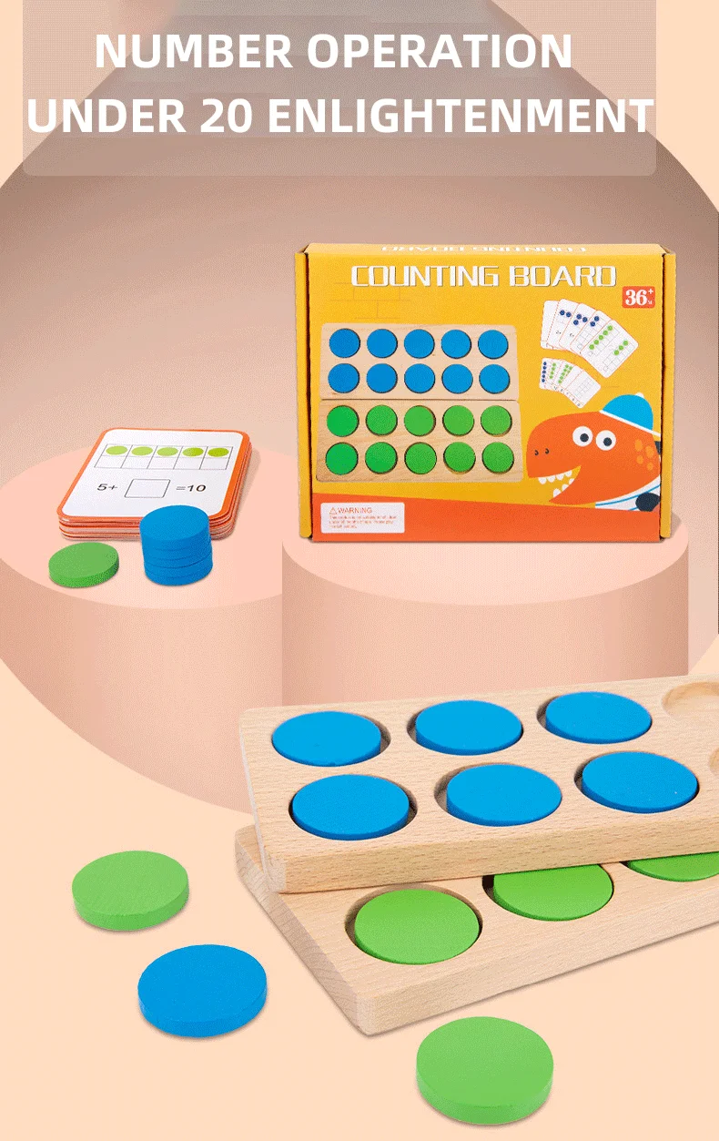 Wooden Number Puzzle Sorting Montessori Toys Shape Sorting Counting ...