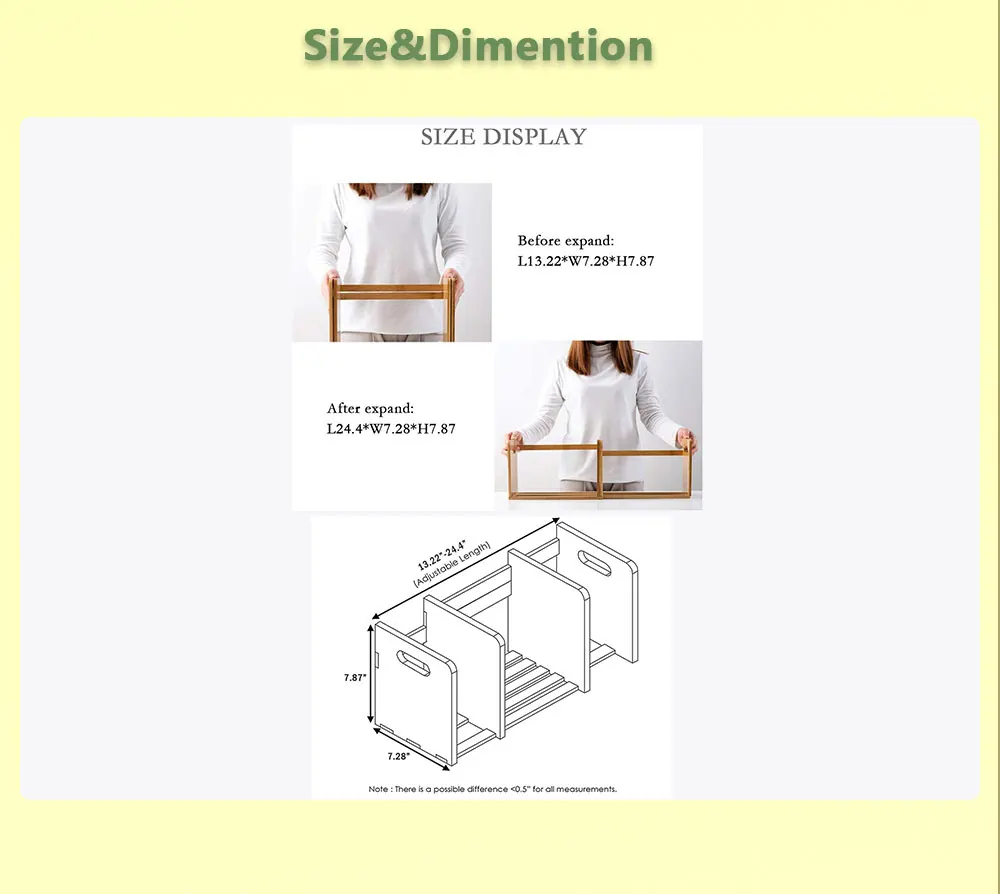 Book Stand Expandable&adjustable Desktop Bamboo Books Stand Rack Table ...