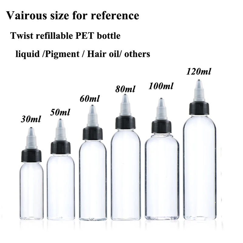 Wholesale 60ml Round Hair Oil Dispenser Bottle with Twist Cap ODM