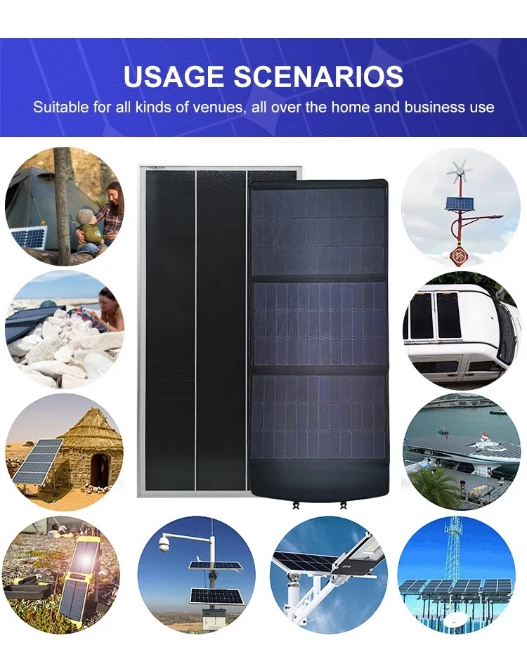 150w Stacked Glass Solar Panel Caravan Photovoltaic Power Generation ...