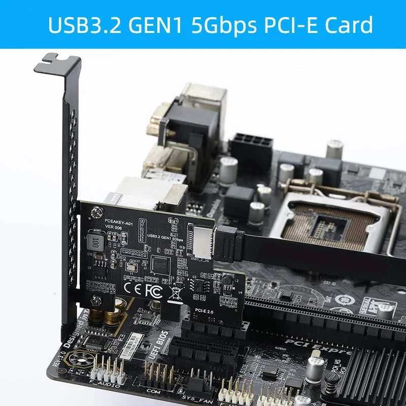 Computer Motherboard Pcie To Usb3.0 Gen1 Type-e A Key Front Type-c 19p ...