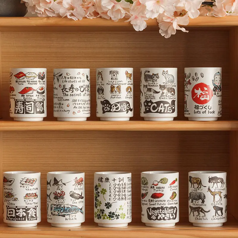 Custom Ceramic Stoneware Japanese Sake Tea Cups Mugs No Handle Without ...