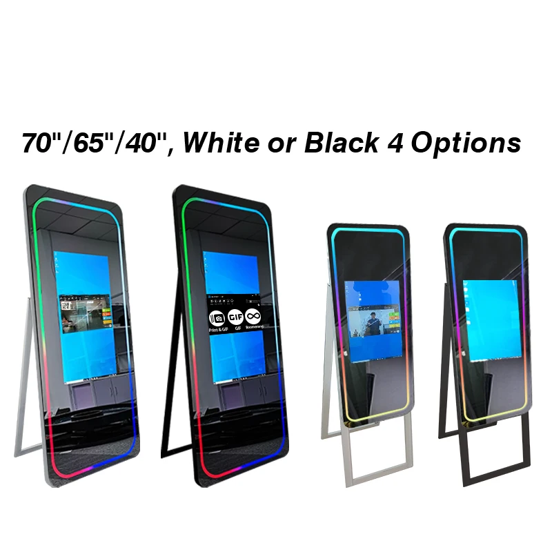 Frameless Mirror Photobooth Wifi Selfie Magic Large Mirror Photo Booth ...