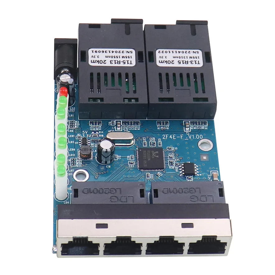 Network Ethernet Switch PCB 6-Port 100Mbps Fiber Optic Switch ...