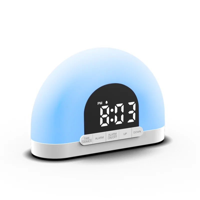 2024 New Color Changing Digital Desk Alarm Clock Smart Sunrise Sunset ...