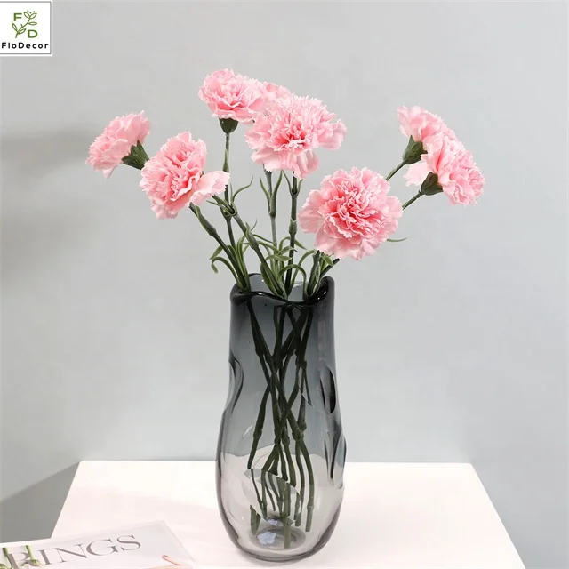Hot Selling Single Stem Artificial Carnation Real Touch Flower Home ...