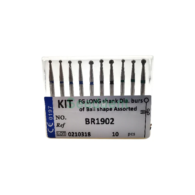 Dental Diamond Bur Kit Round Ball Shape Assorted in FG / RA Dental High ...