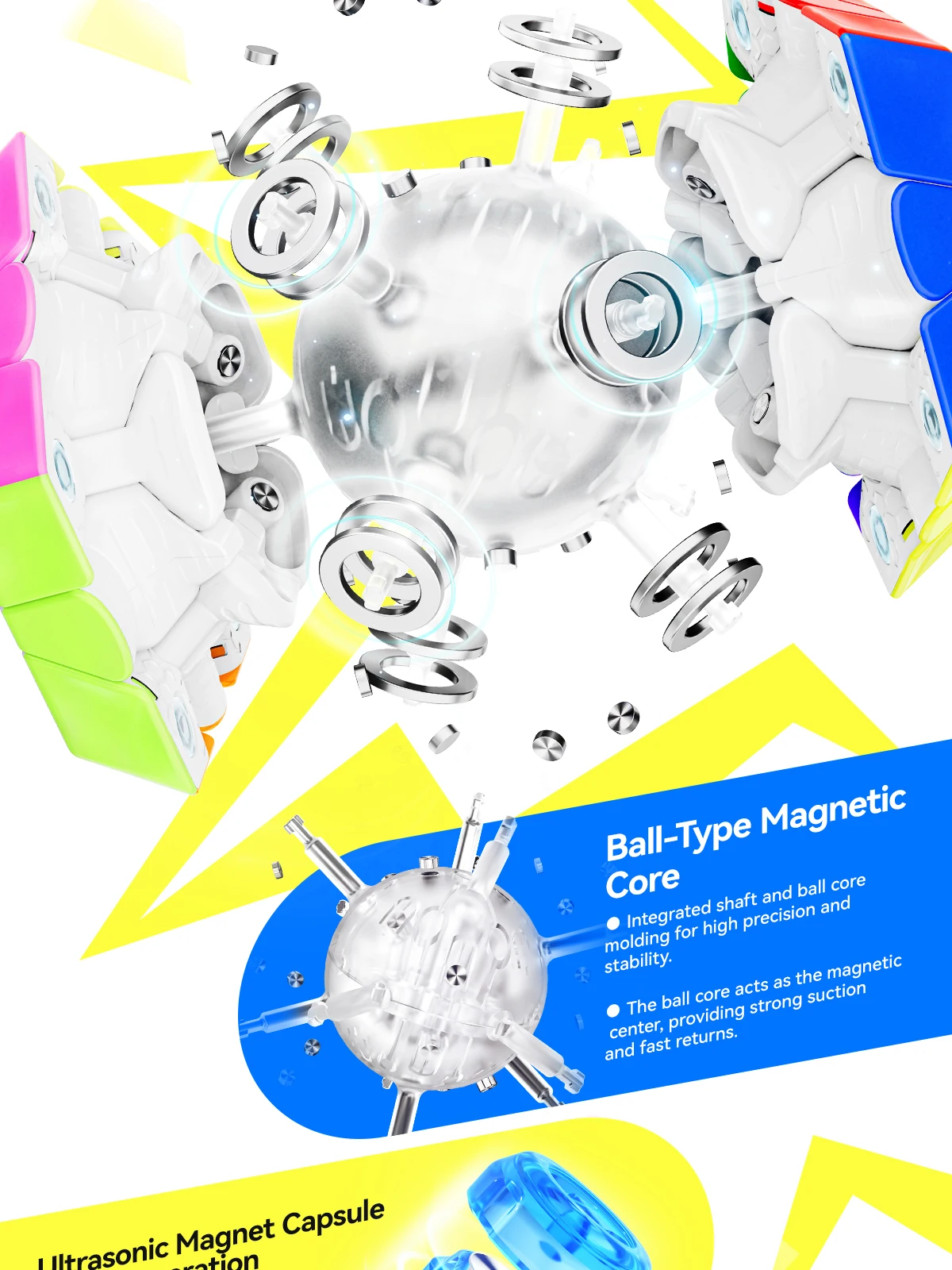 GAN Megaminx V2 Maglev UV Octahedron Magnetic Levitation Magic Speed Cube