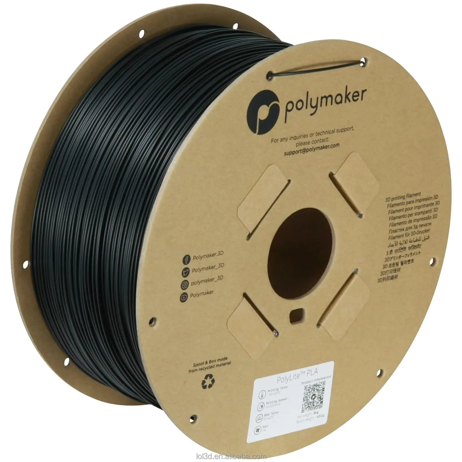 Polymaker Wholesale PolyTerra PLA 3kg Per Spool 1.75mm Matte 3D ...