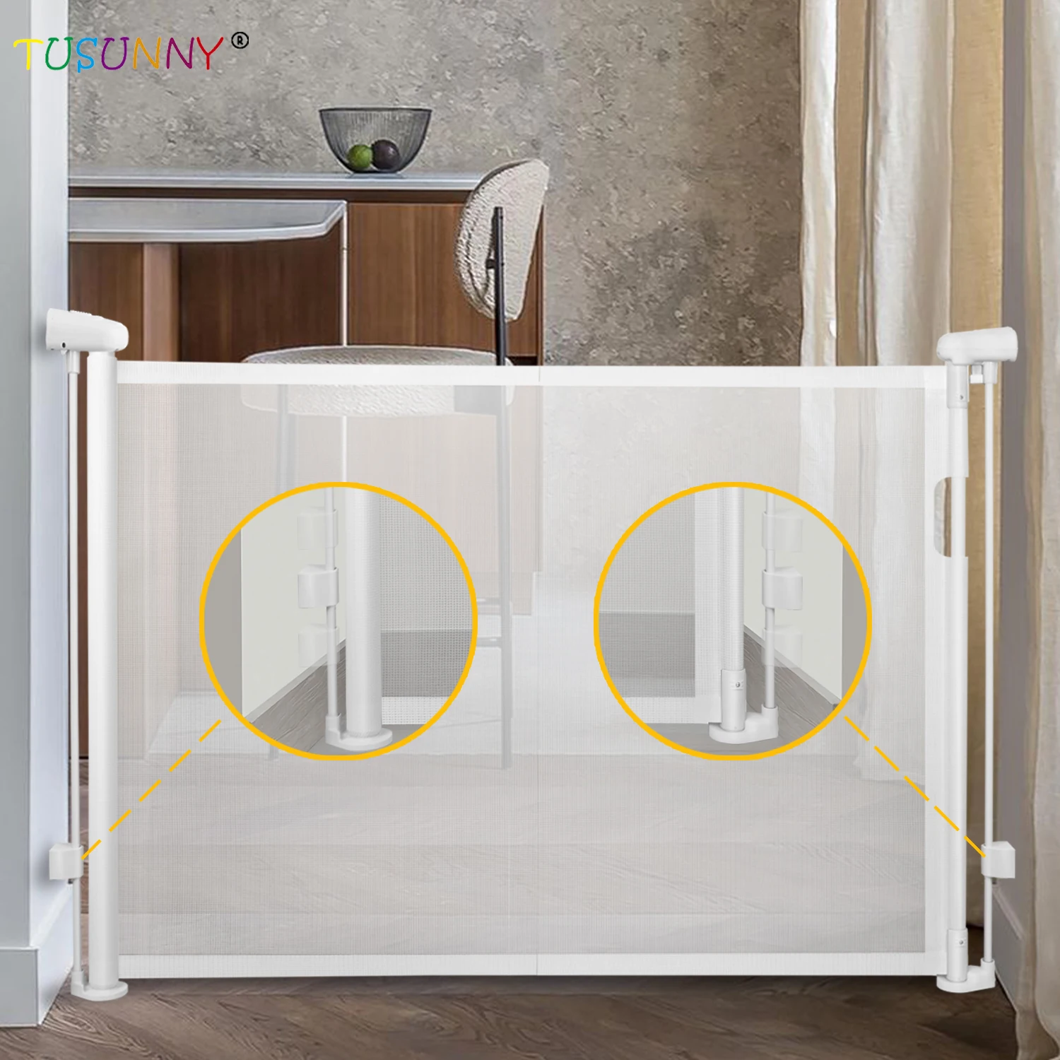Retractable Door Extra Wide Child Pet Fence Safety Stair Door ...