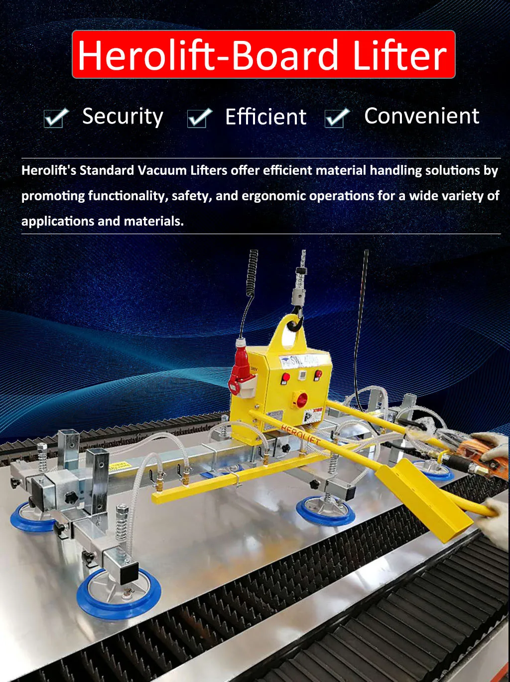Adjustable Suction Feet Vacuum Board Lifter for Different Panels ...