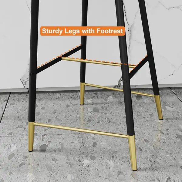Modern Stainless Steel Stool Black Velvet Stools Gold Metal High Chair ...