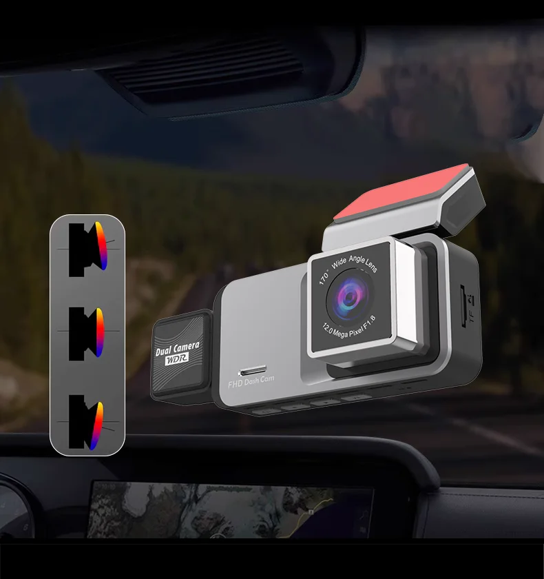 Private Model 3 Channel Dash Cam Front +inside + Rear 2k 3 Inch Car ...