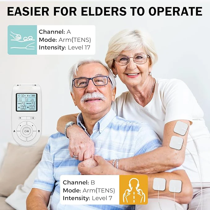 3-in-1 Tens Unit Muscle Stimulator Tens Ems Machine Gradual Pain Relief ...