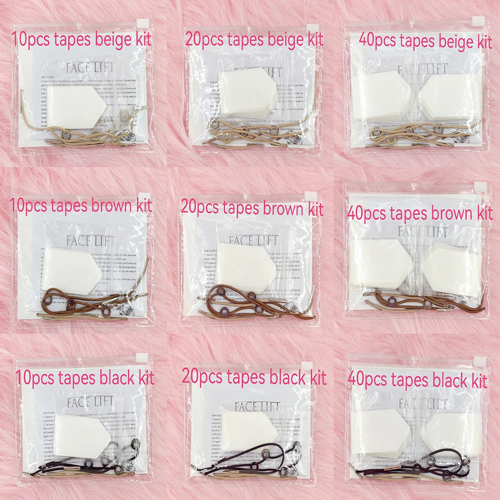 Easy-using Facial Lift Stickers Lift Eyebrow With Strings V-line Facial ...