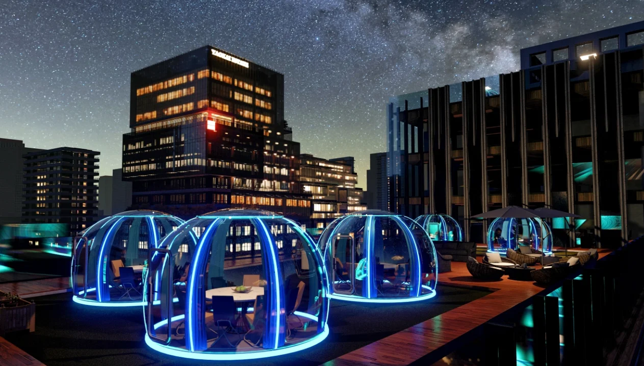 Outdoor Restaurant Tent 2.7m Sphere Crystal Igloo Dome Tents For Dning ...