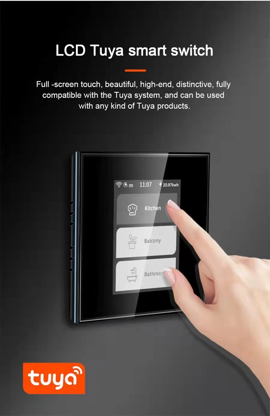 Touch Screen Alexa Wall Switch Smart Switch Dimmer Switch 3 Way Smart ...