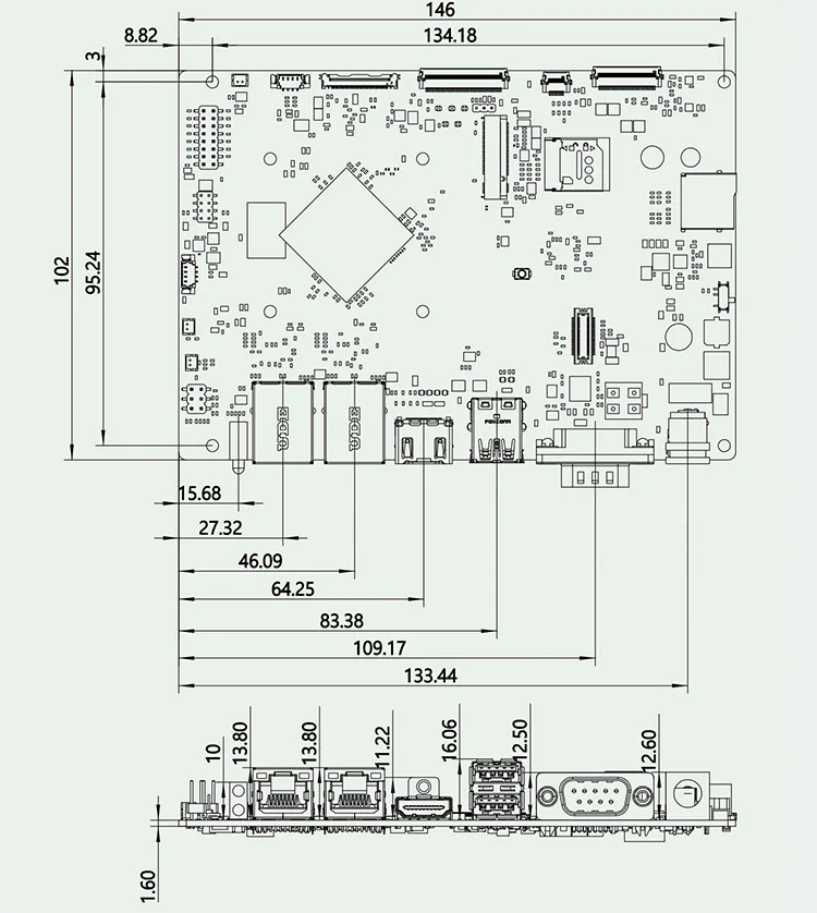 IEI WAFER-RK3568 3.5" SBC Industrial Motherboard - Rockchip RK3568